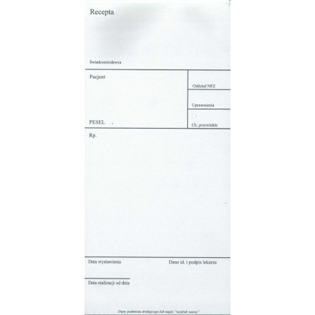 Druki - Recepty (a'100) - Druki medyczne - Kod: 005729 - Sklep ...
